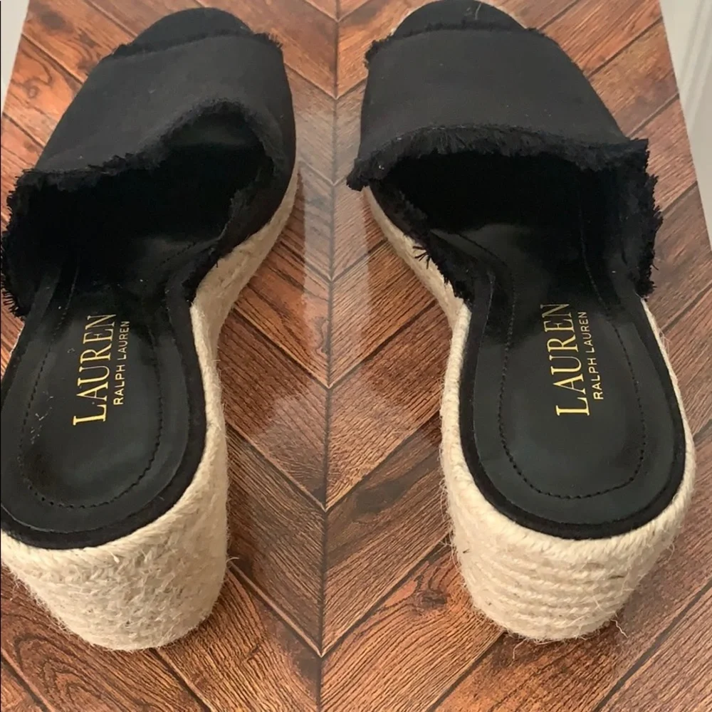 Lauren Ralph Lauren | Shoes | Lauren Black Carlynda Linen Espadrille ...